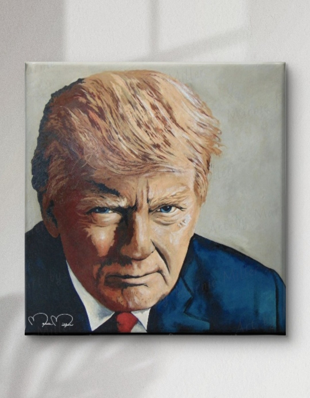 Donald Trump USA President Portrait Art Print on Premium Cotton Canvas ...