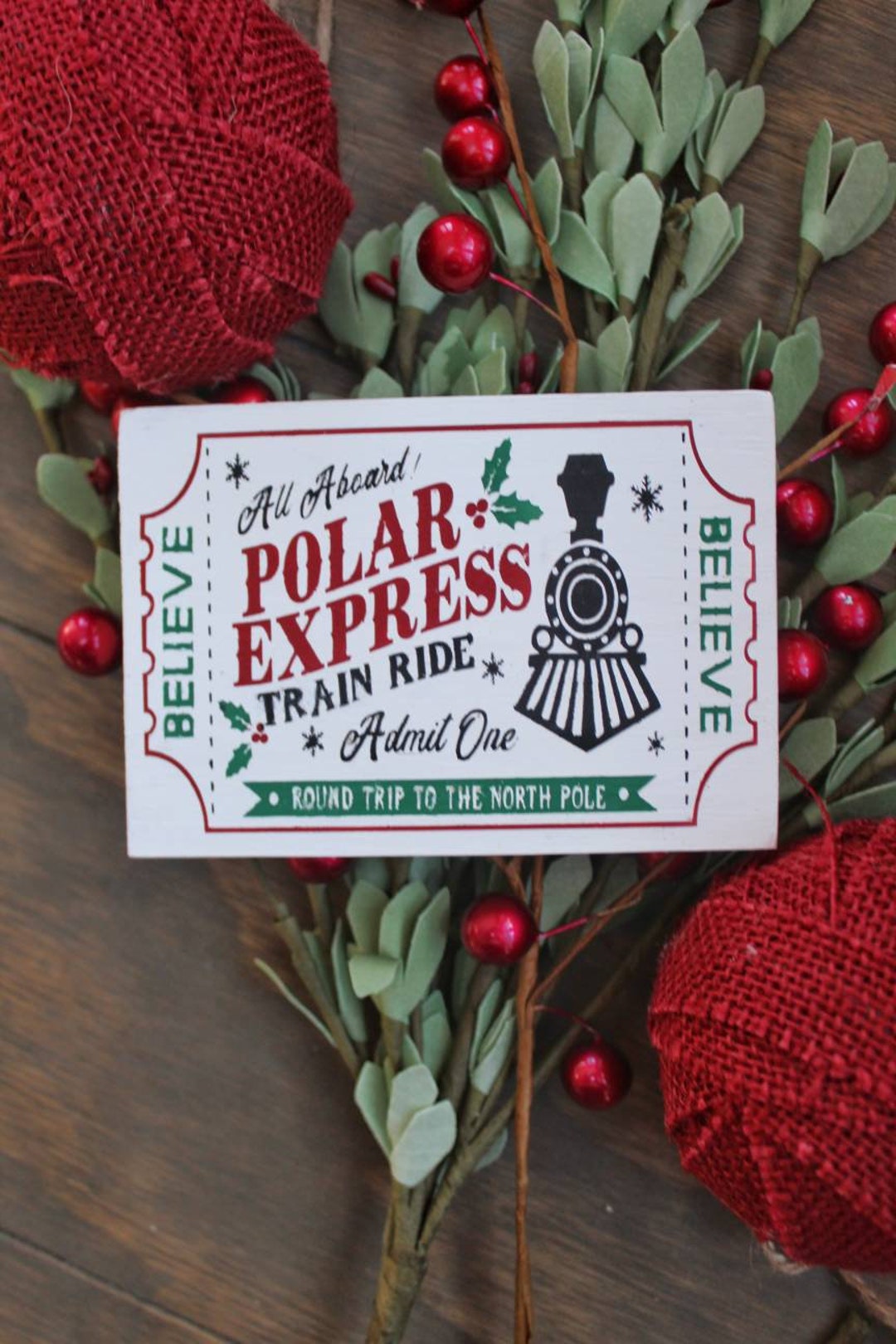 Polar Express Ticket Sign Wood Sign Christmas Gifts Tiered - Etsy