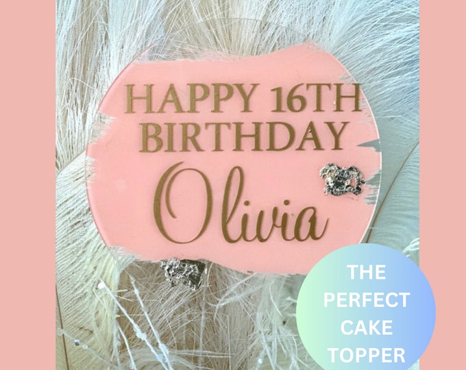 Sweet 16 Cake Topper, Custom Cake Topper, Sweet Sixteen Cake Topper ...