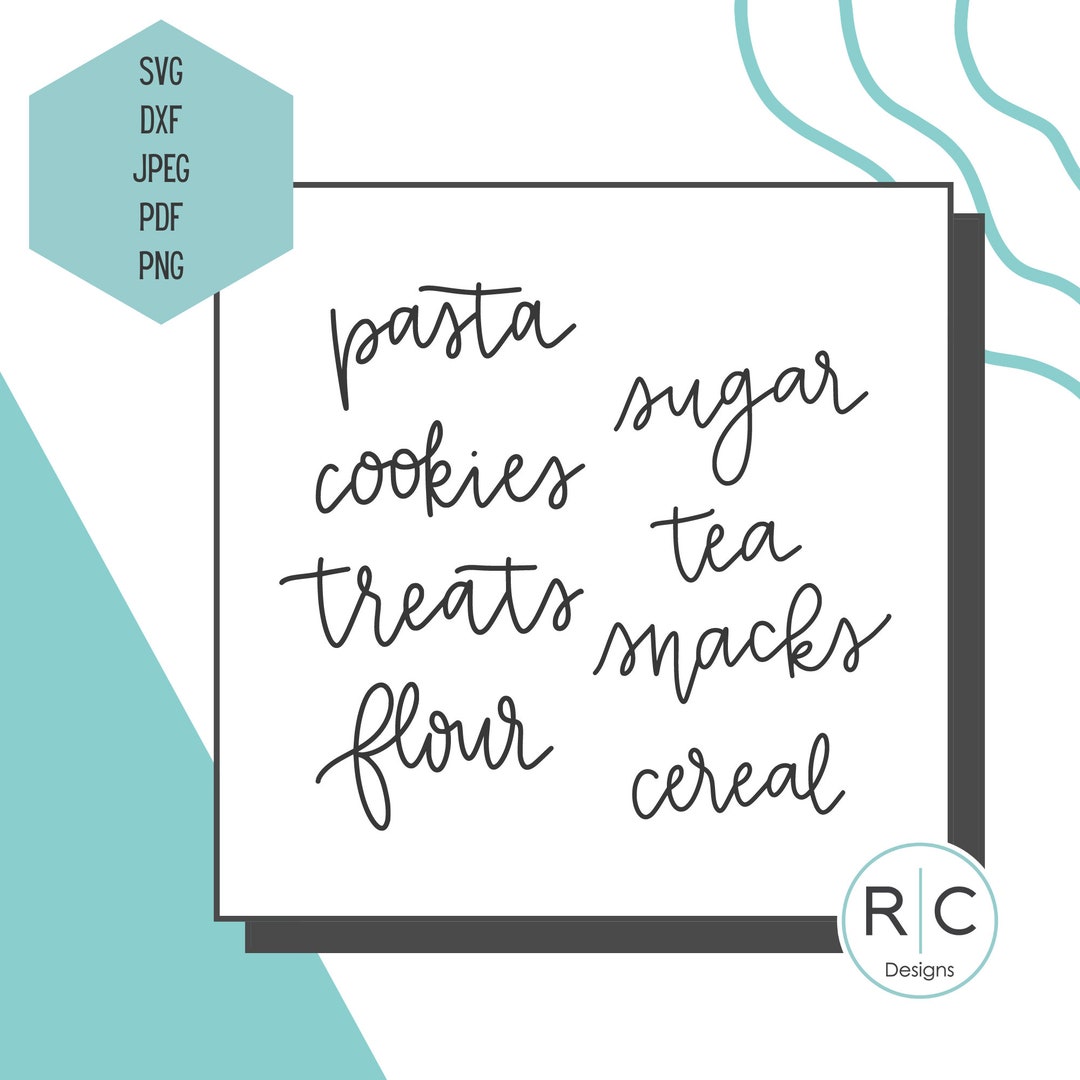 Container Lables SVG Vector File Cricut Explore Canister - Etsy