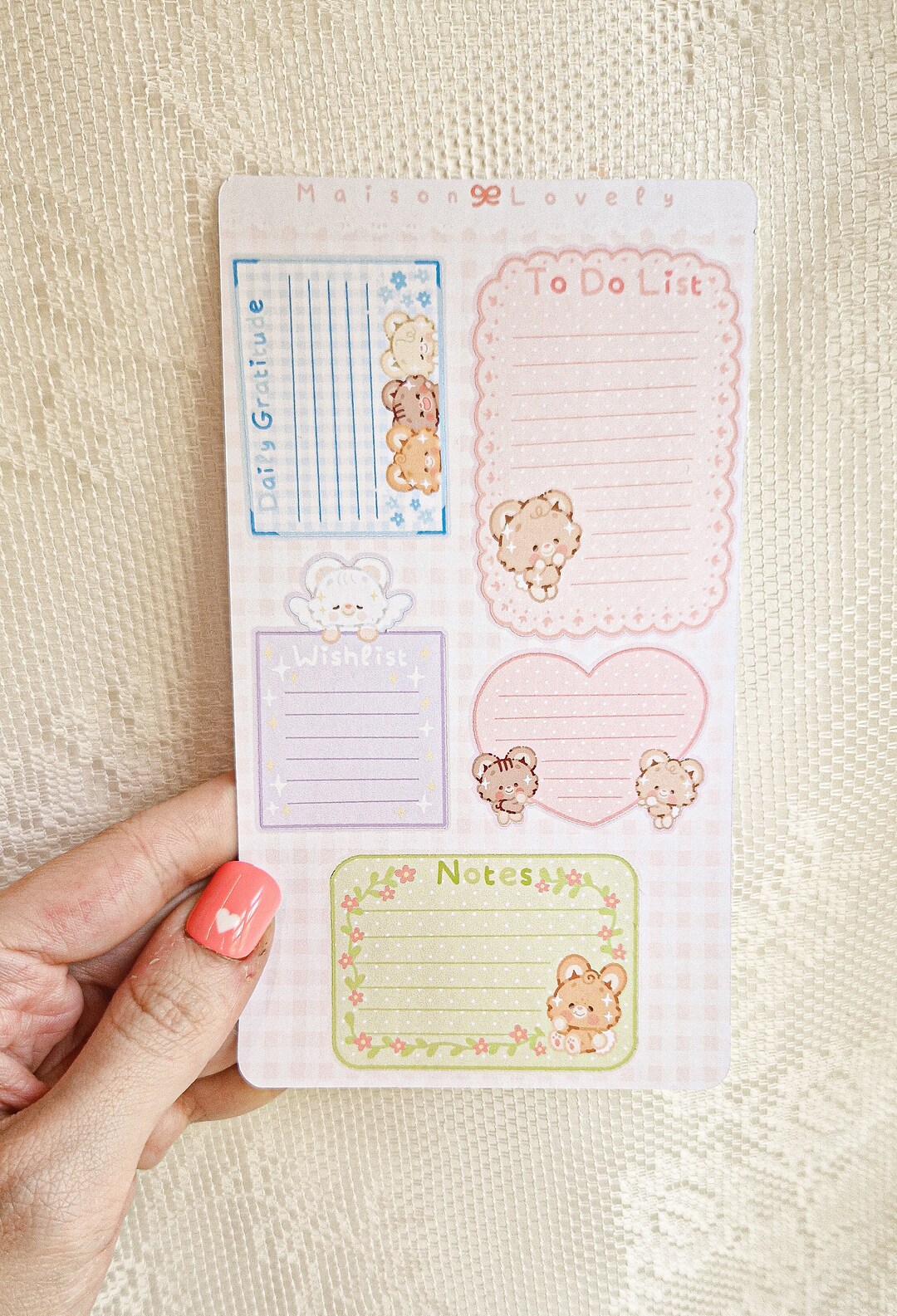 Kawaii Cute Journaling Bujo To-do List Bears Stickers Sheet - Etsy