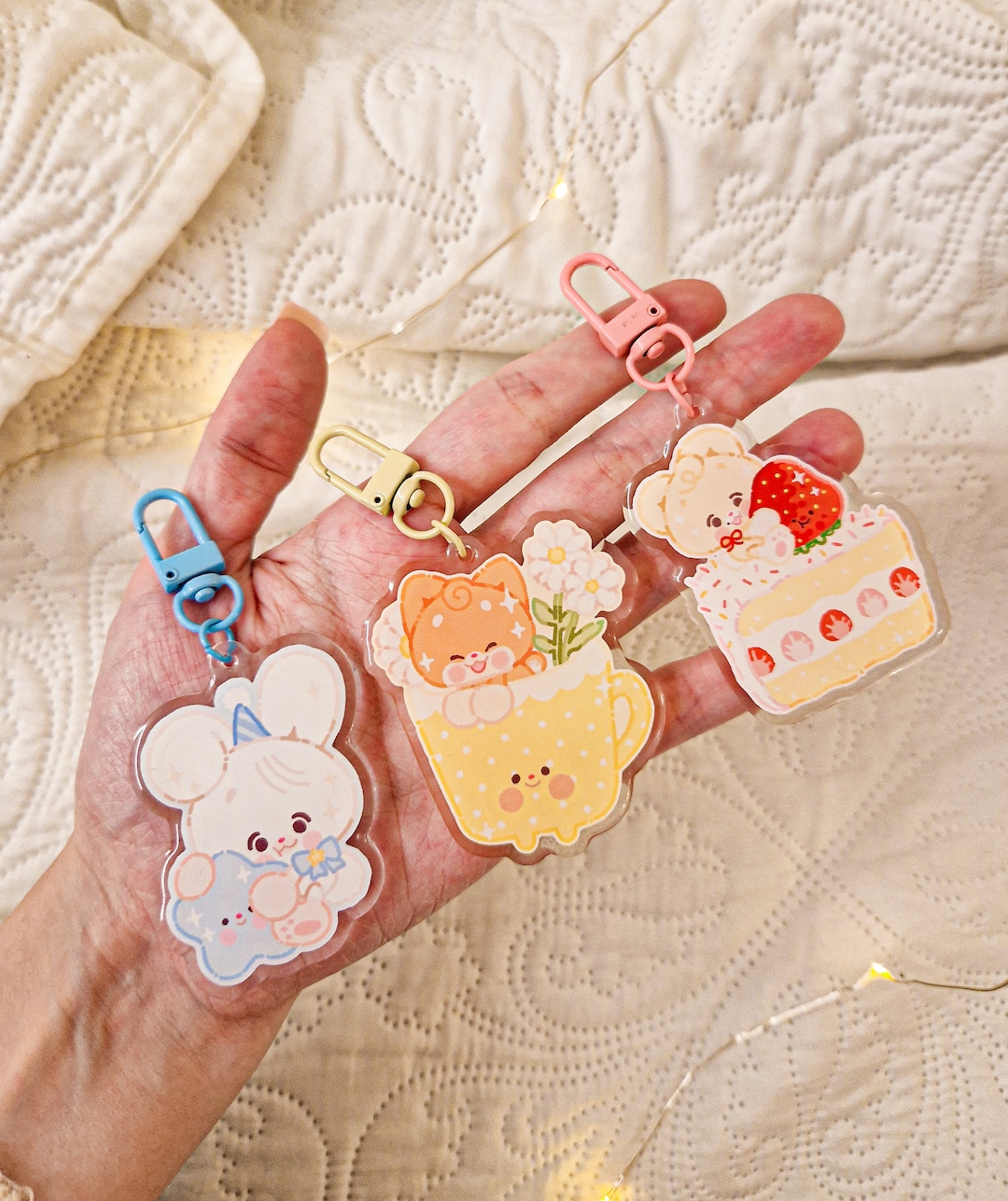 Kawaii Cute Colorful Characters Keychains - Etsy