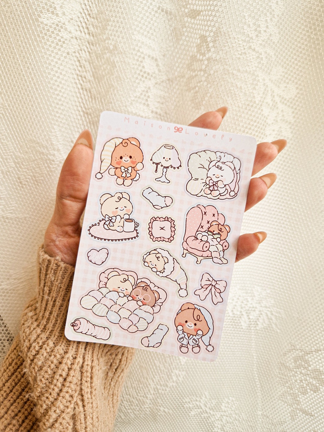 Kawaii Cute Baby Sleepy Nap Time Lullaby Pastel Stickers Sheet - Etsy