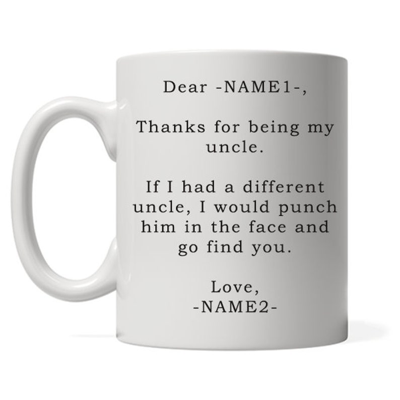 Dear Uncle Thanks for Being My Uncle Uncle Coffee Mug Gift - Etsy