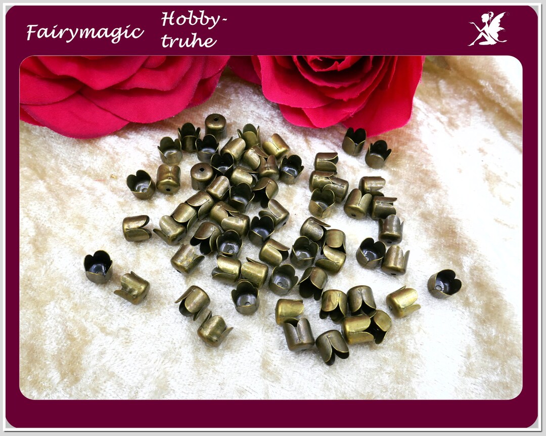 50 Bead Caps / End Caps Bronze-colored 8 X 6.5 Mm - Etsy