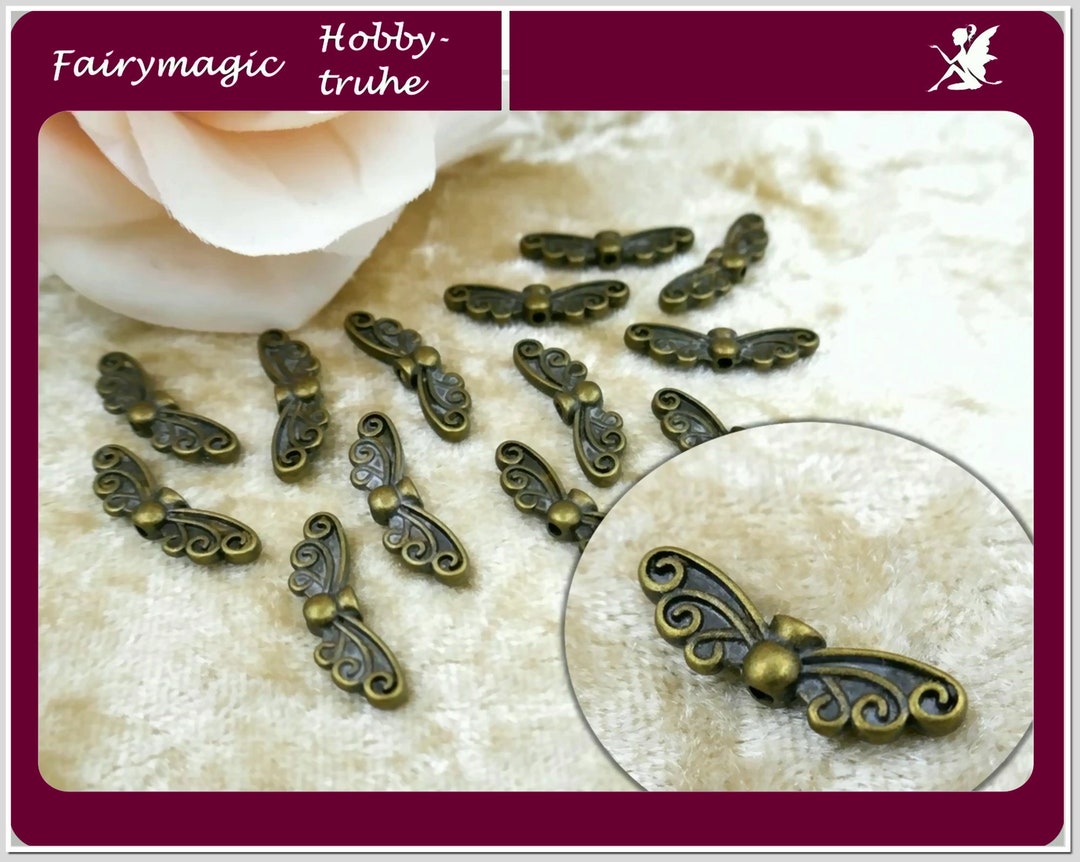 20 or 100 Wing Beads Bronze Coloured 21 X 6 Mm Metal Beads - Etsy