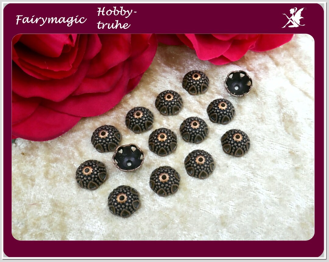 20 Pearl Caps 12 Mm Copper-coloured - Etsy