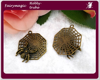 Zinc Alloy Pendant Spider Shaped Alloy Charms Antique Bronze Tone ...