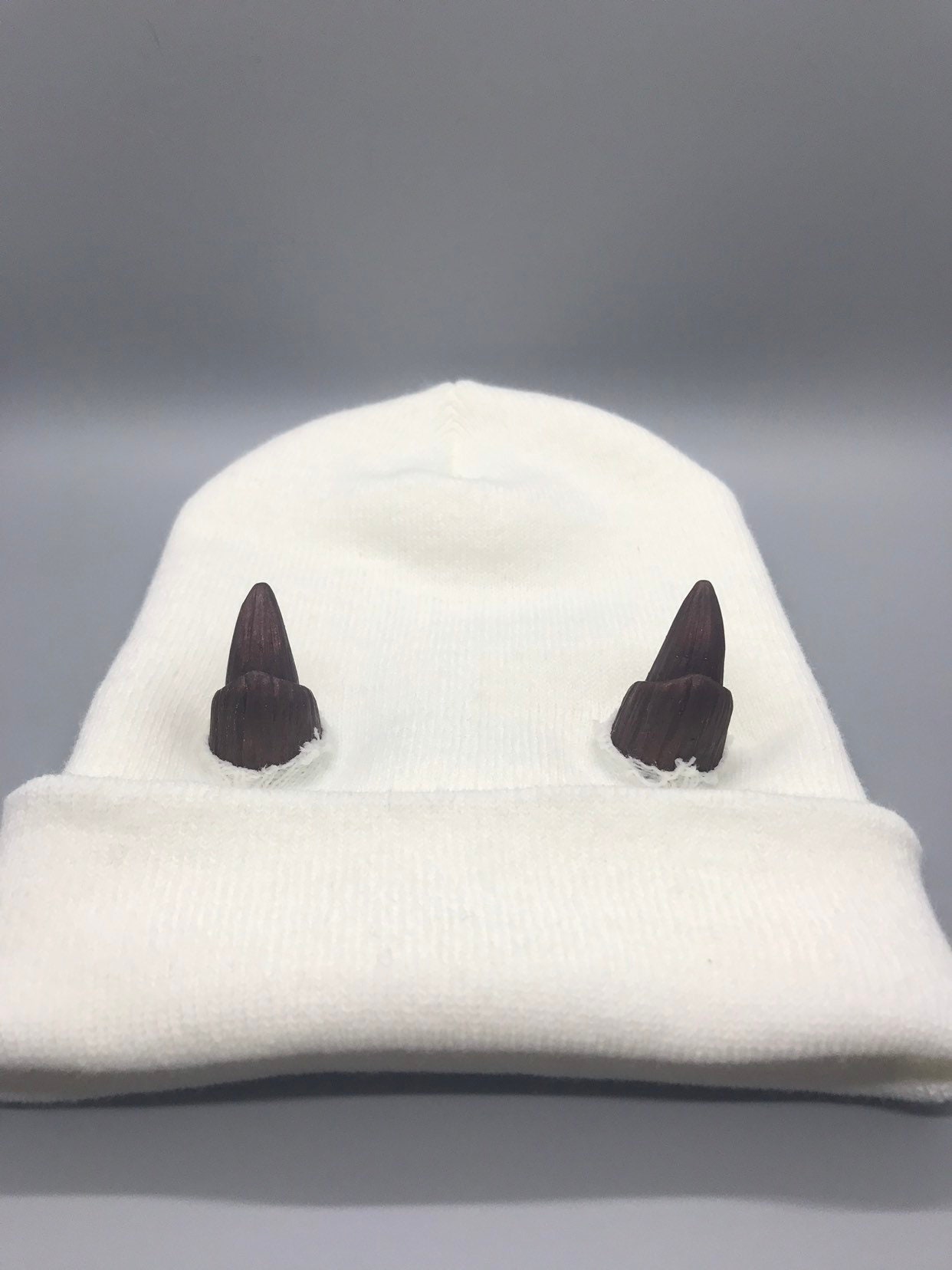 Dark Bronze Horned Hat Beanie Demon Devil Creature | Etsy