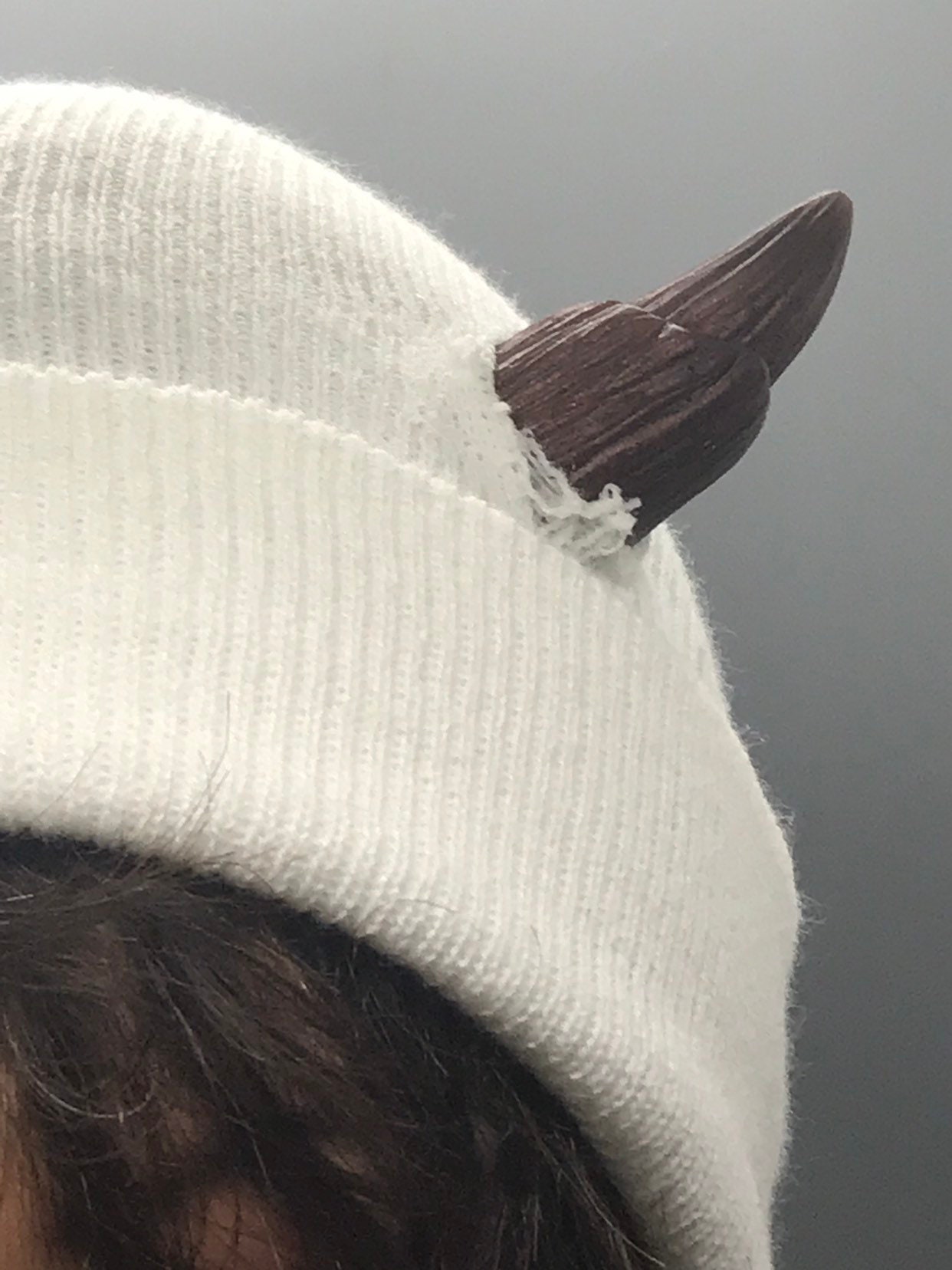 Dark Bronze Horned Hat Beanie Demon Devil Creature | Etsy