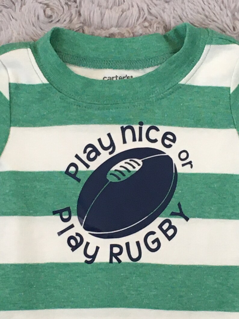 Kids Rugby Shirt Baby Rugby Bodysuit Play Nice or Play | Etsy