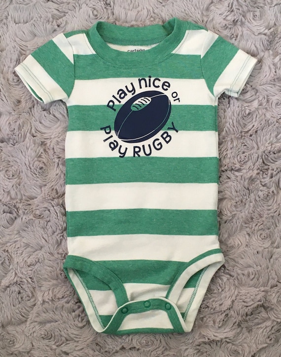 Kids Rugby Shirt Baby Rugby Bodysuit Play Nice or Play | Etsy