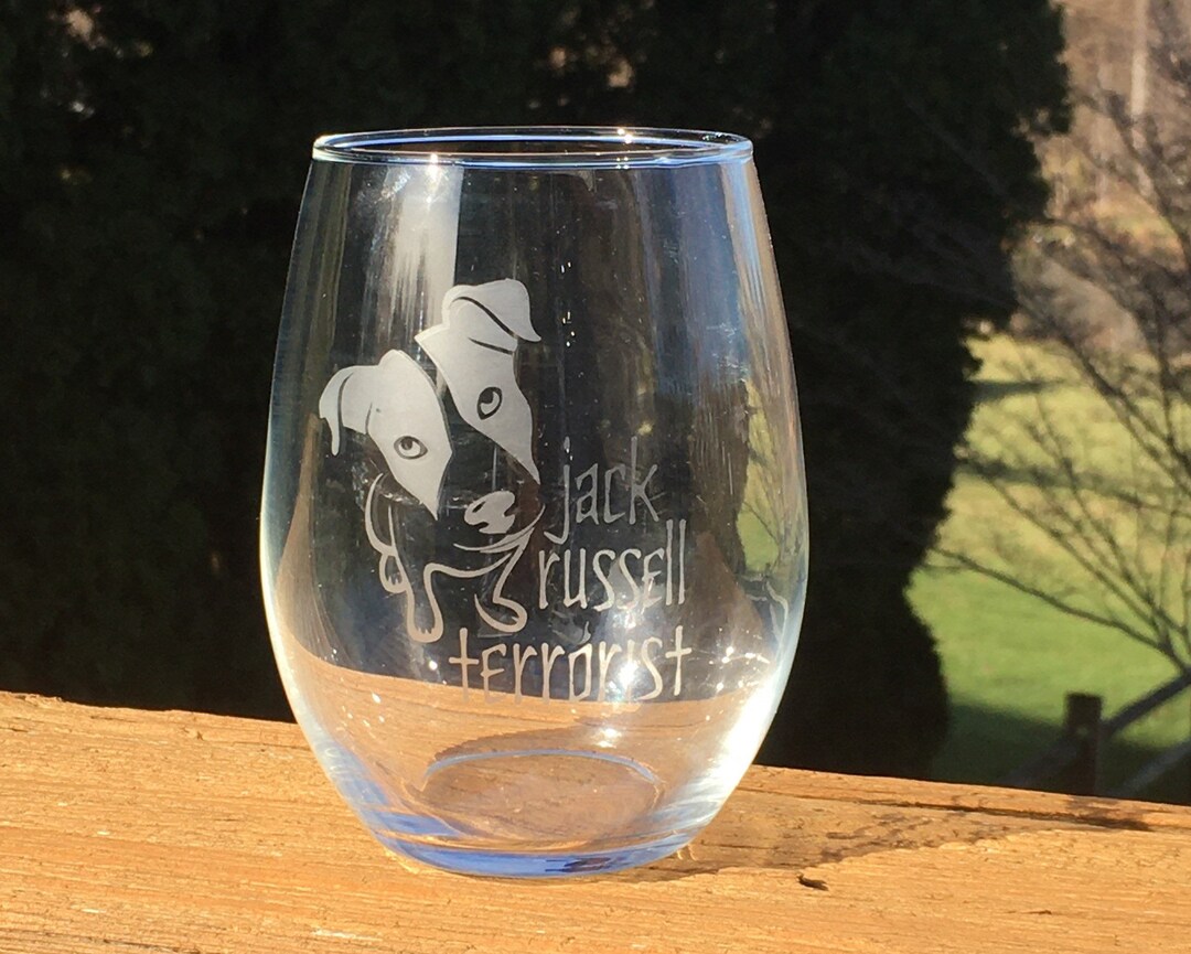 Jack Russell Terrorist Wine Glass - Etsy
