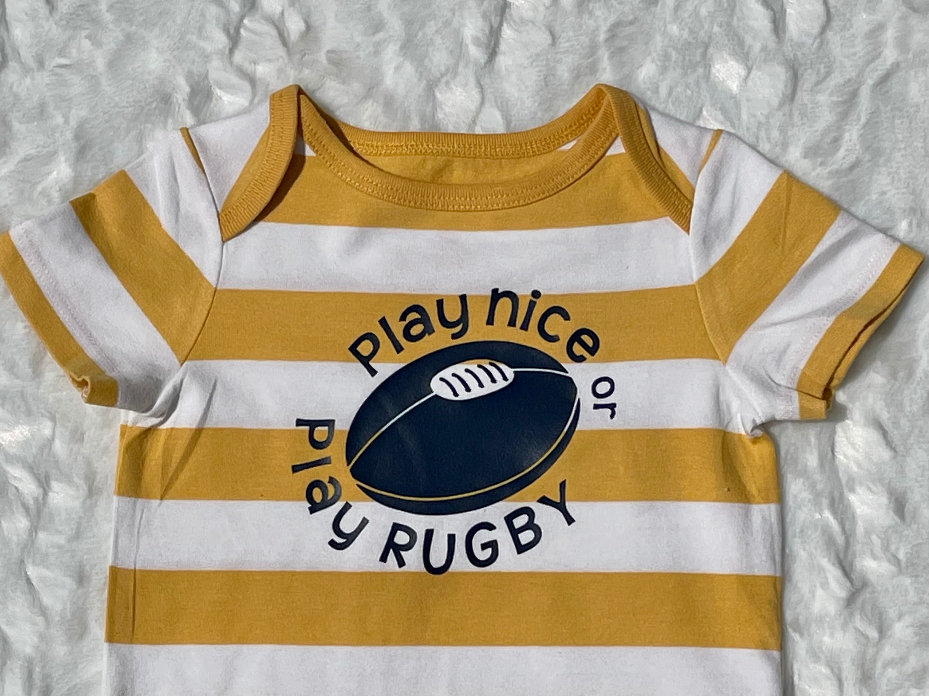 Kids Rugby Shirt Baby Rugby Bodysuit Play Nice or Play | Etsy