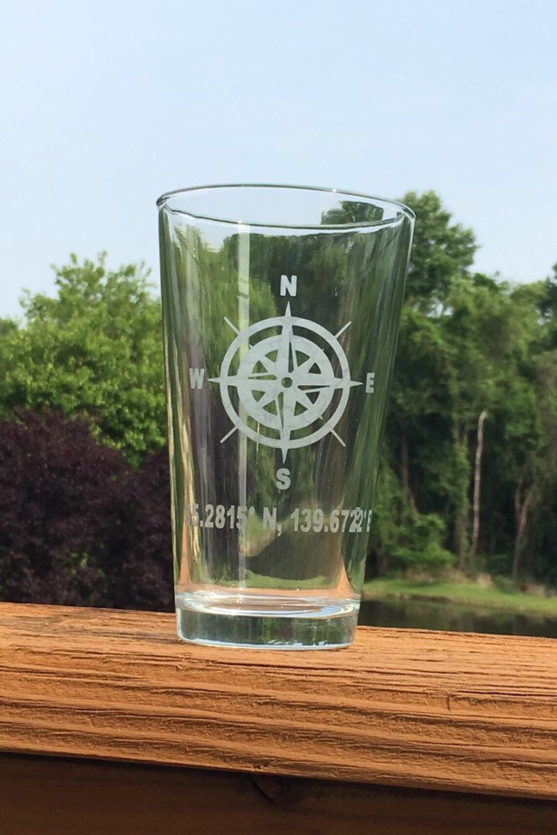 Personalized Compass Glass Longitude and Latitude of Your - Etsy
