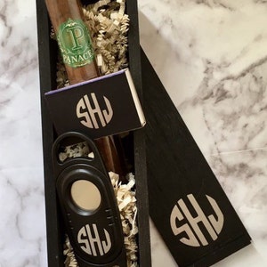 Personalized Cigar Gift Box – Monogrammed Cutter & Matches, Groomsmen ...