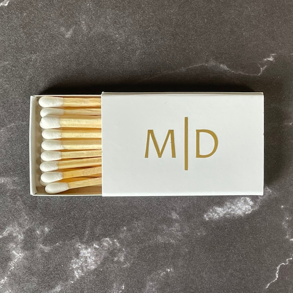Custom Monogram Match Boxes - Etsy