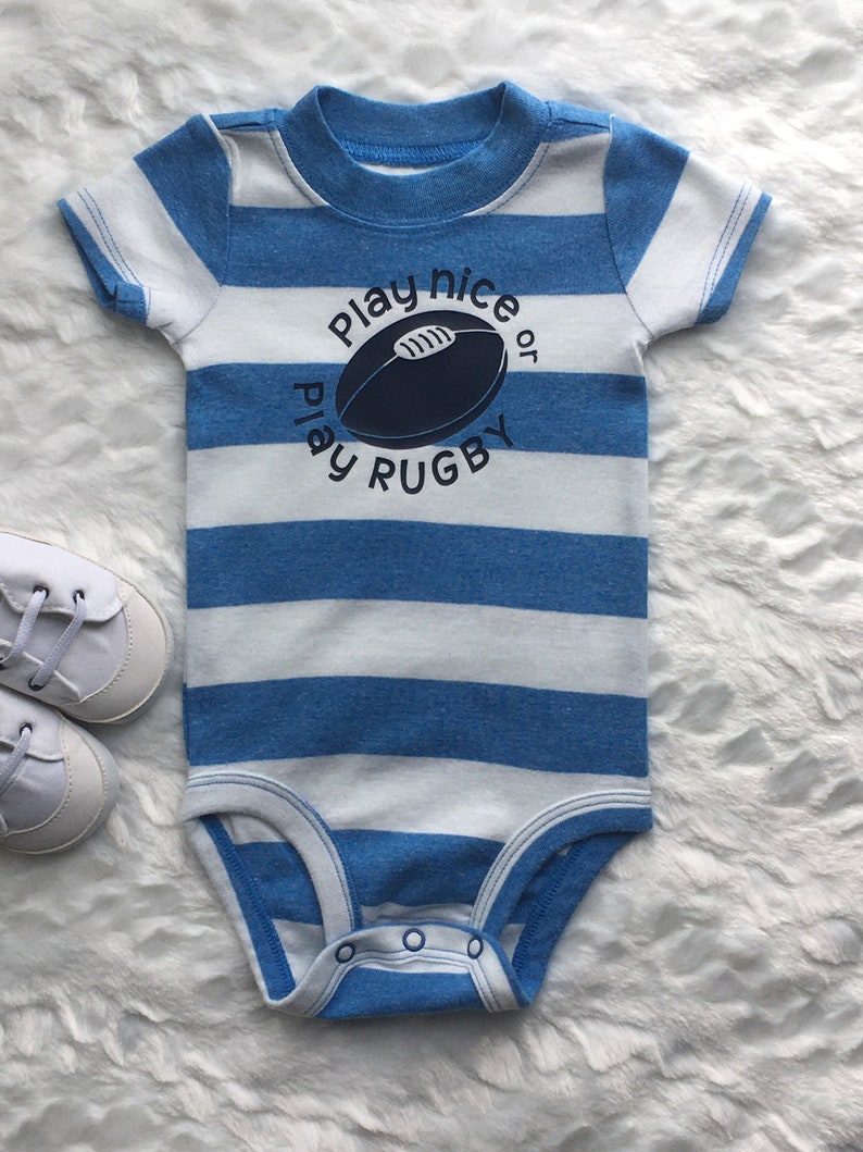 Kids Rugby Shirt Baby Rugby Bodysuit Play Nice or Play | Etsy