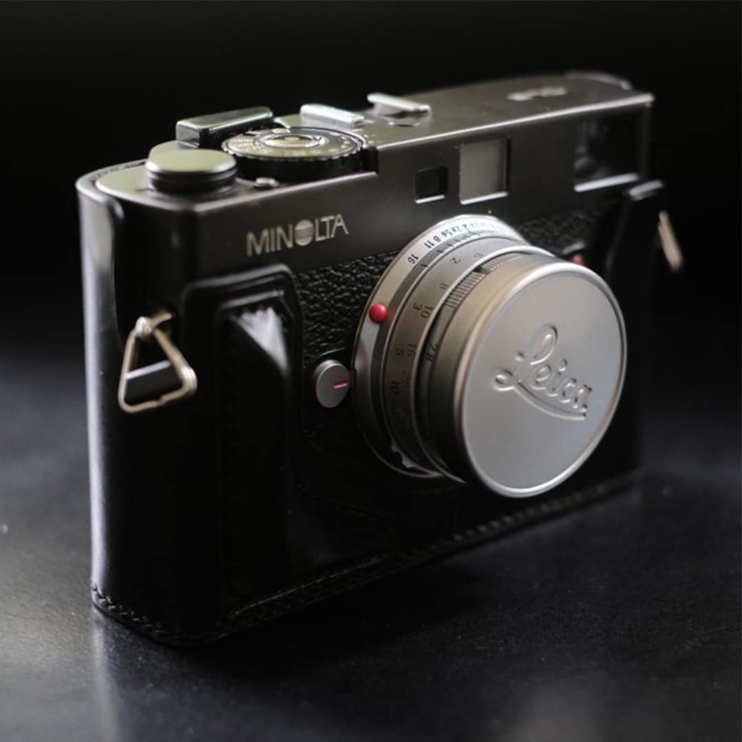 Minolta CLE Handmade Camera Protection Cowhide Leather Case Bag Made to ...