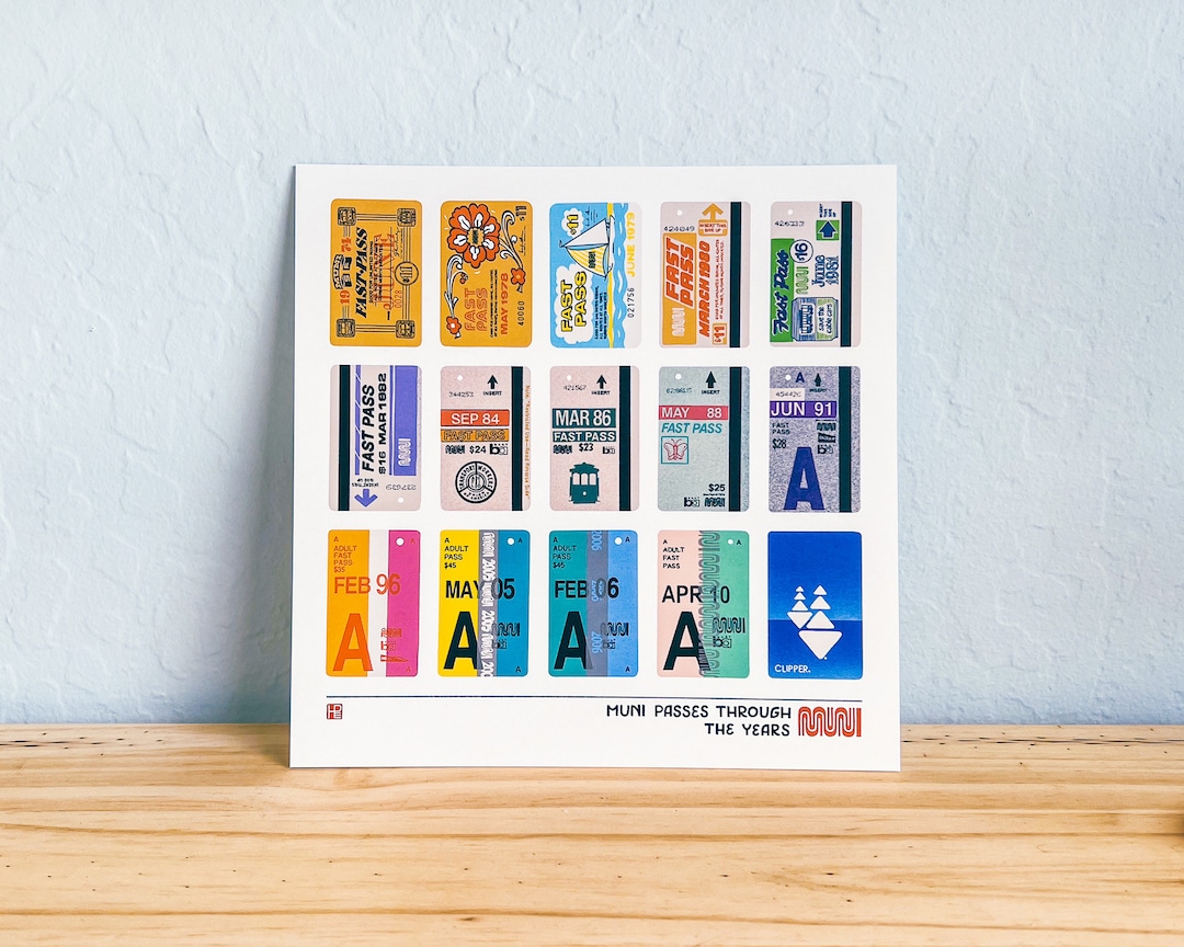 San Francisco Muni Fast Passes: Illustrated Print Celebrating Fast ...