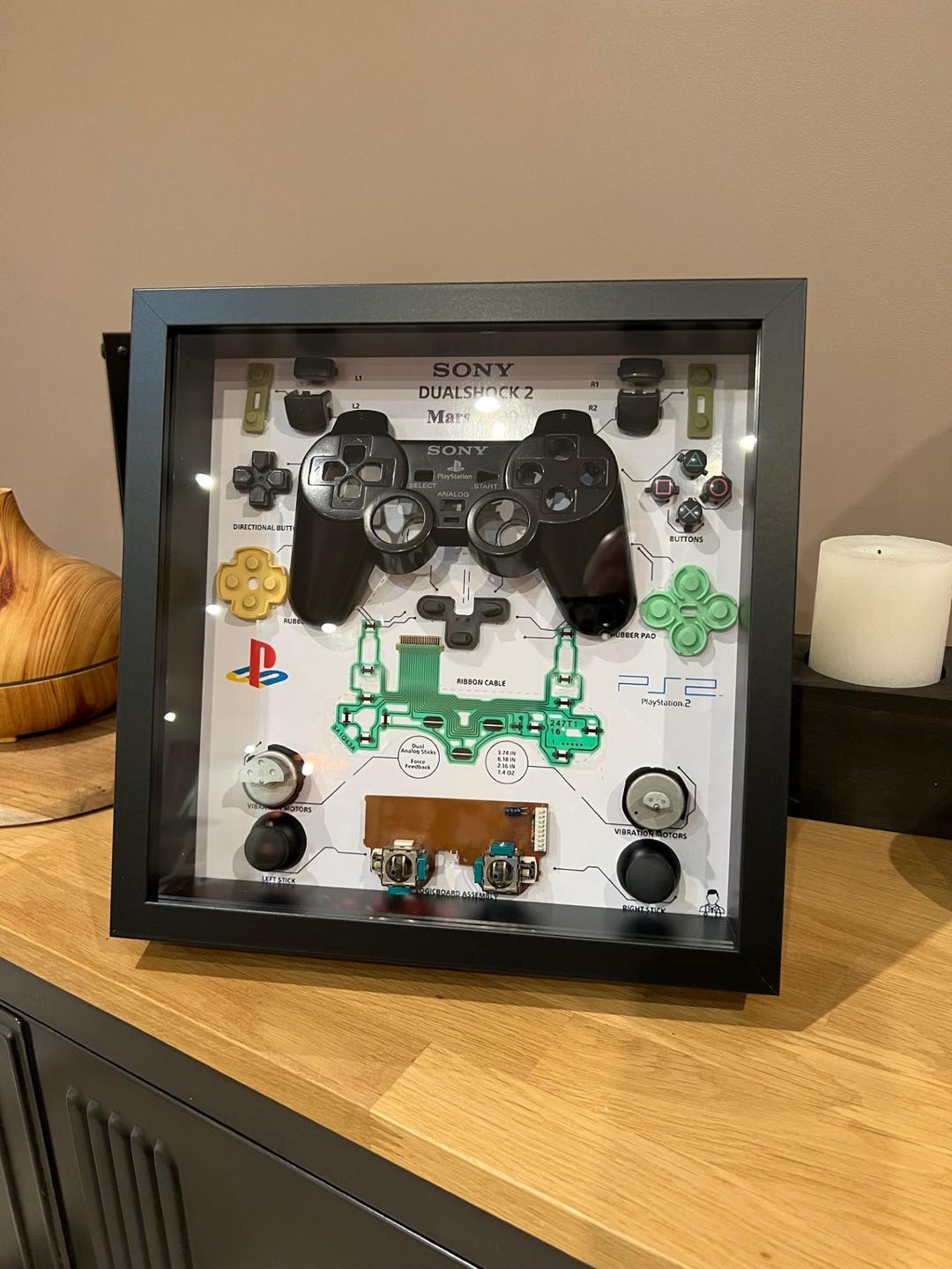 Playstation Controller Diorama Frame Deco Gaming Controller Ps2 Black ...