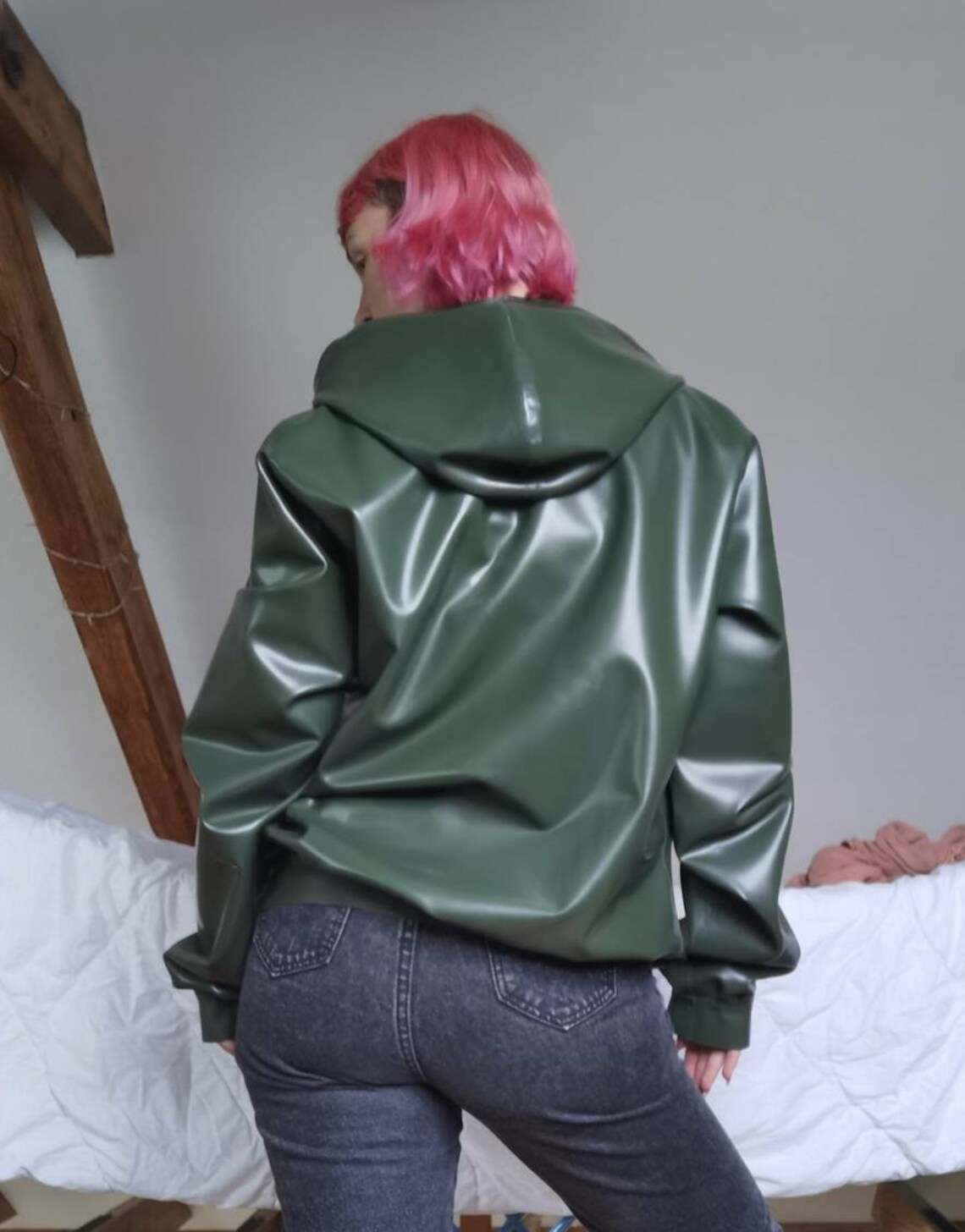 Latex Rubber Hoodie with Cangaroo Bag unisex Sweatshirt 06mm | Etsy