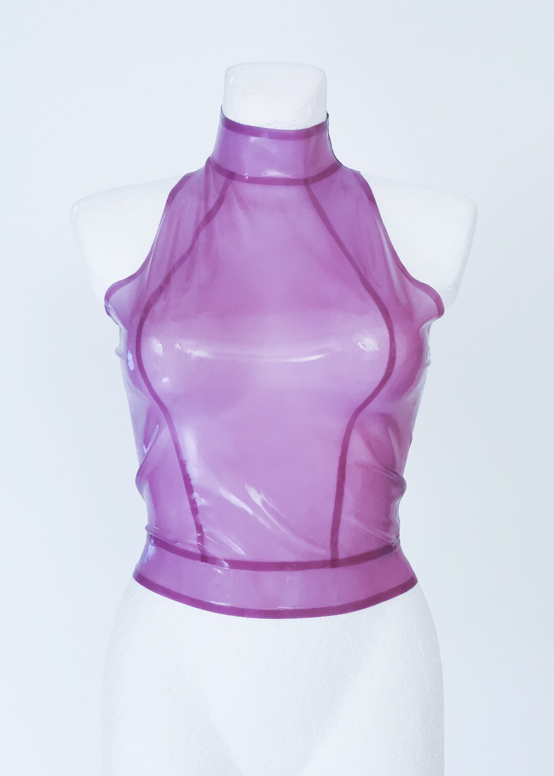 Latex Rubber High Neck Racerback Top - Etsy