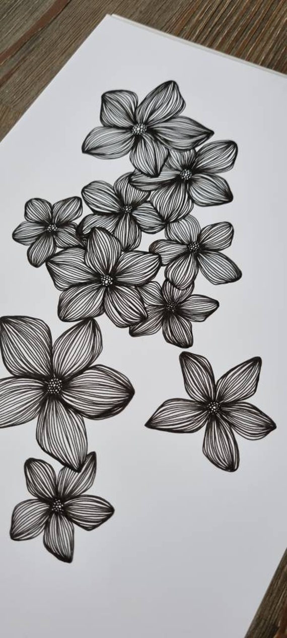 Pencil Drawing Of Abstract Flowers