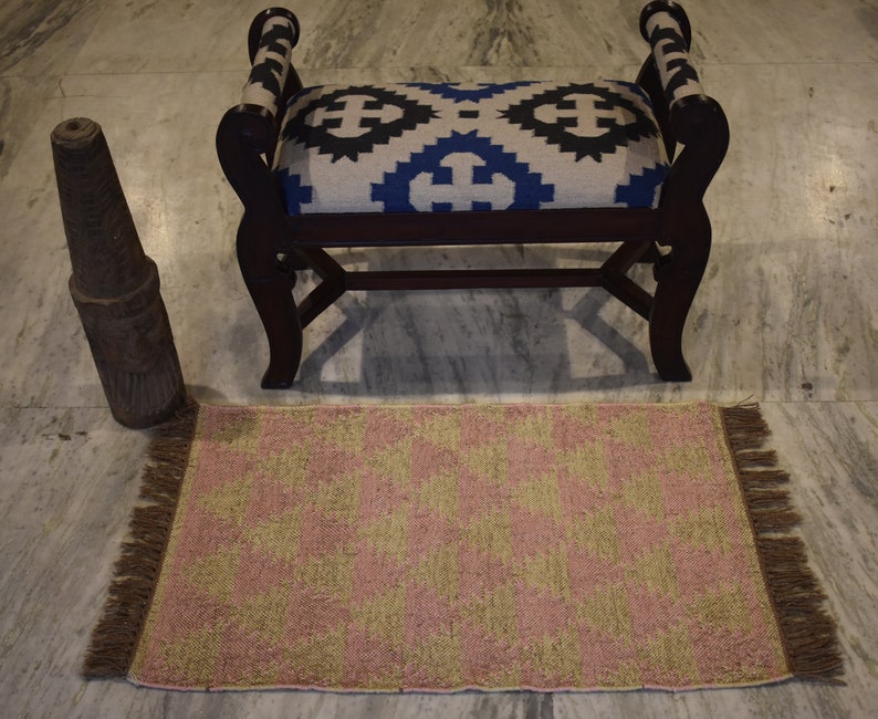 Hand Woven Jute Out/in Door Mat 2x3 Feet Ikat Small Rug Indian - Etsy