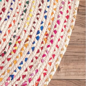 Ivory Chindi Rug Cotton Chindi Braided Rug Chindi Oval Mat Home Decor ...