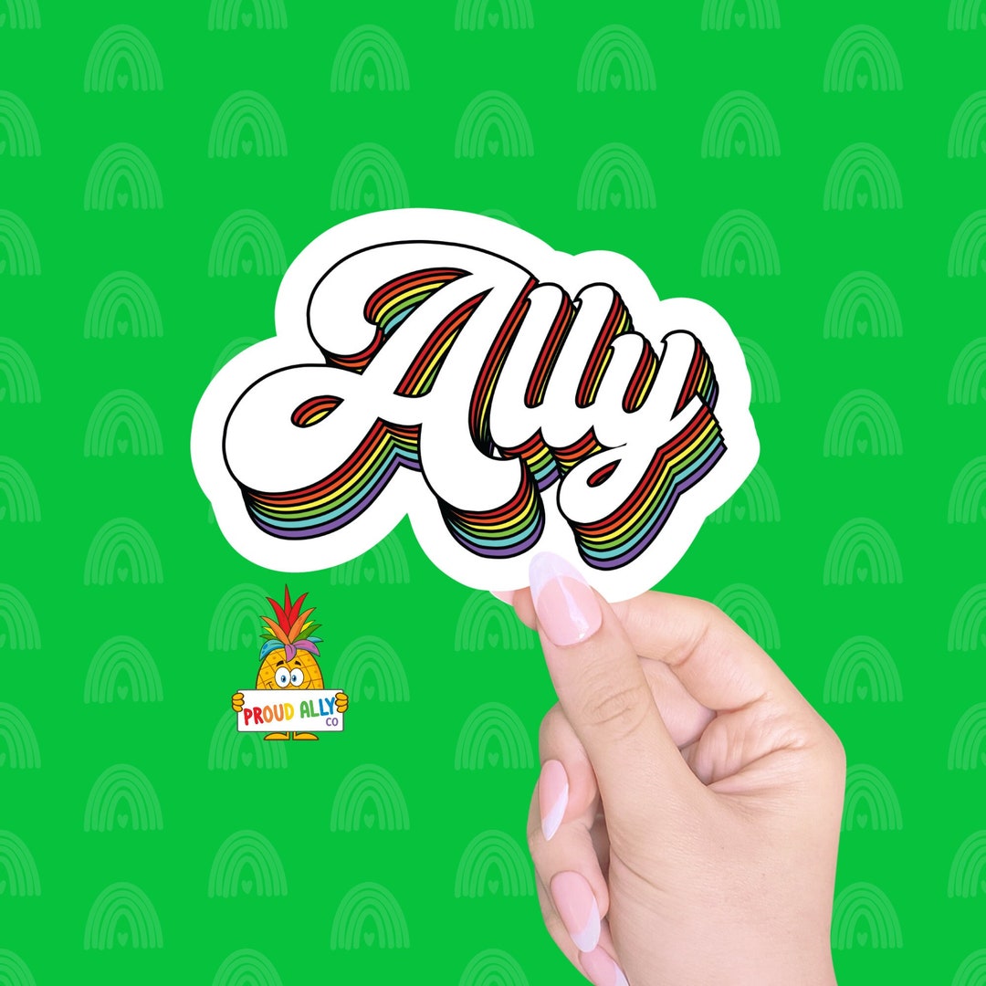 ALLY Sticker Pride Sticker and LGBTQ Ally Rainbow Sticker - Etsy UK