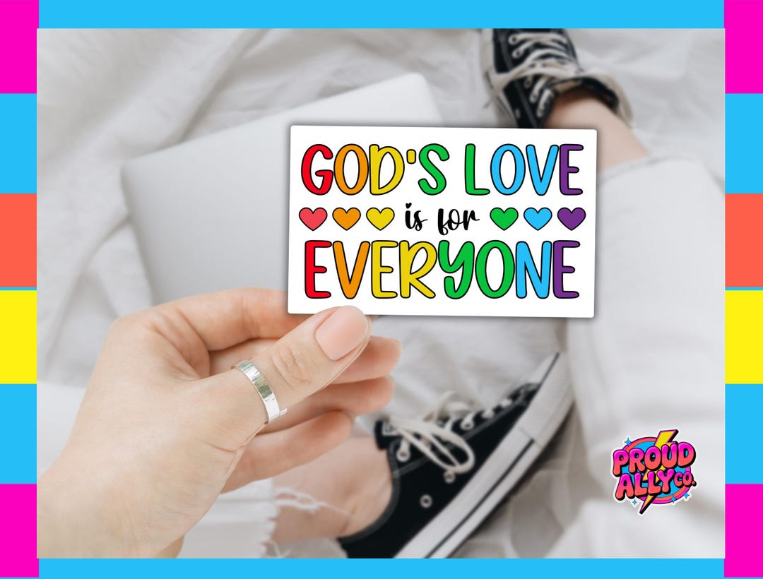 GAY Pride Sticker God's Love is for Everyone Gay Christian Stickers ...