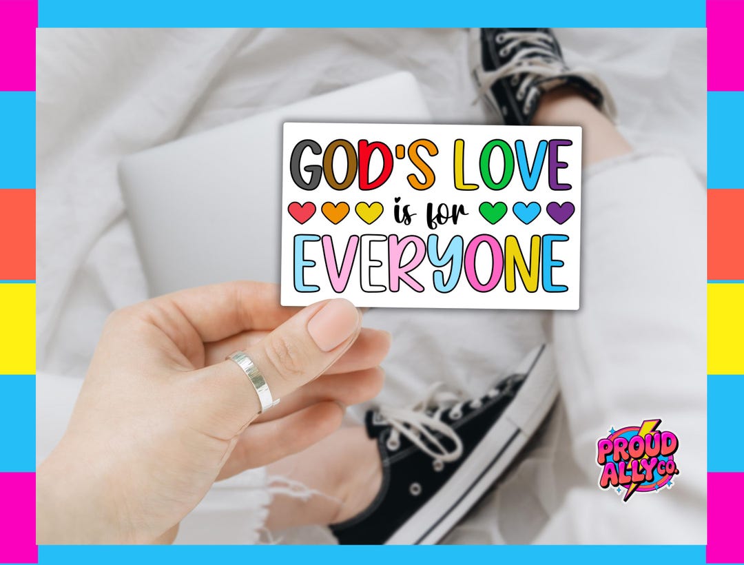 God's Love is for Everyone Pride Sticker LGBTQ+ Inclusive Christian ...