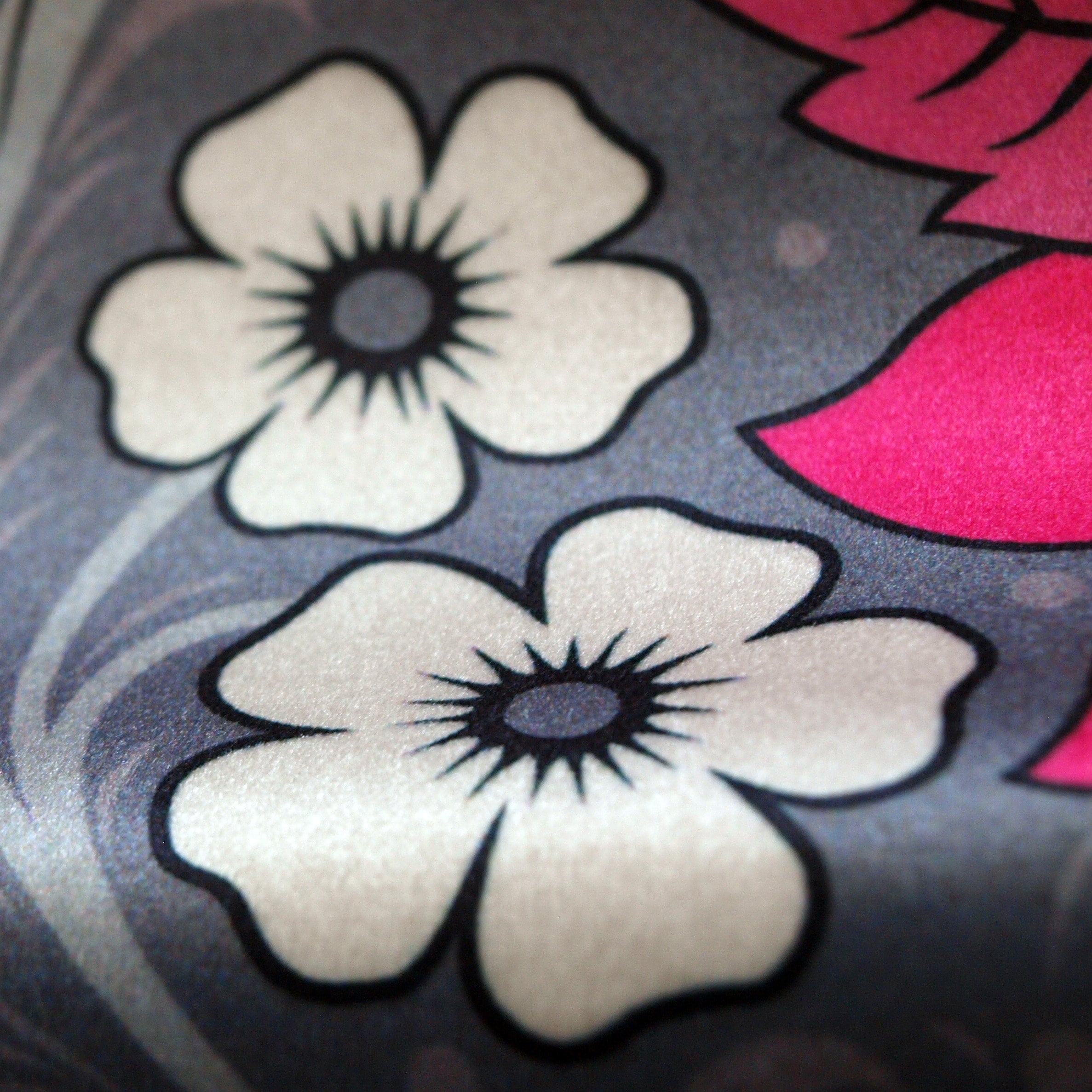 Luxury Floral Velvet Swatch Fuchsia Grey Velvet Hot Pink - Etsy