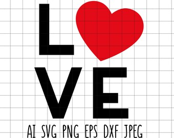 Heart typography | Etsy