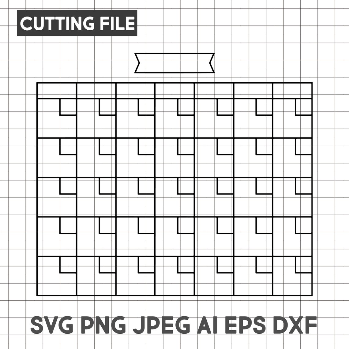 Calendar Template Vector Clip Art Cutting File Vinyl Transfer ...