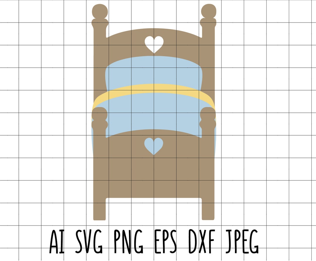Cute Bed Sleeping Vector Clip Art Cutting File Vinyl Transfer ...