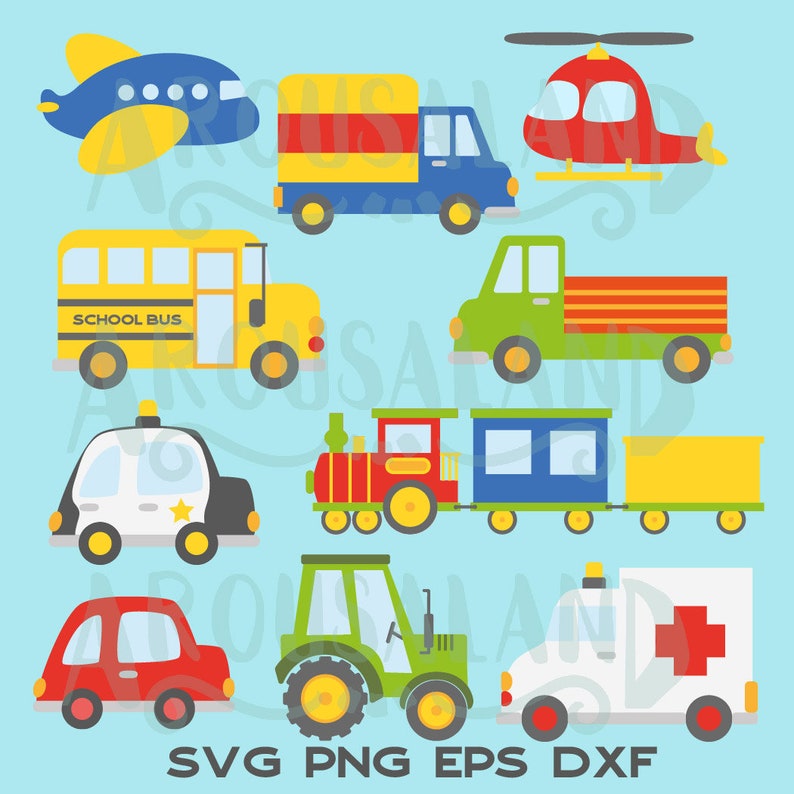 Cute Transportation Vector Clip Art Cutting File Vinyl Transfer ...