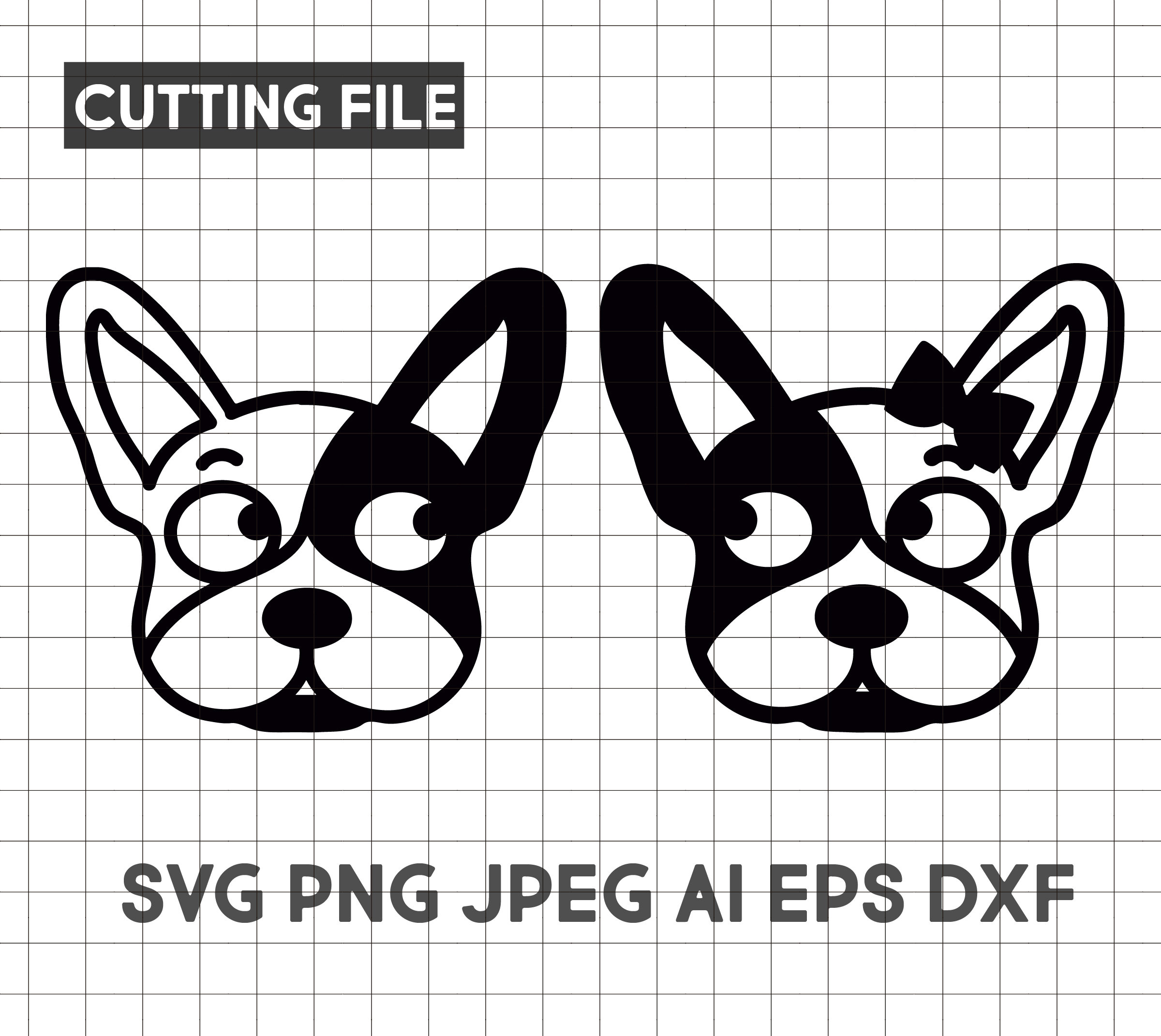Cute Frenchies Couple French Bulldog Vector Clip Art Cutting File Vinyl ...