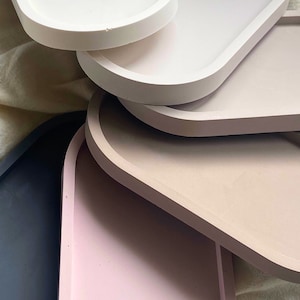 Oval Neutral Decorative Tray | Concrete | Trinket Tray | Bathroom Tray ...