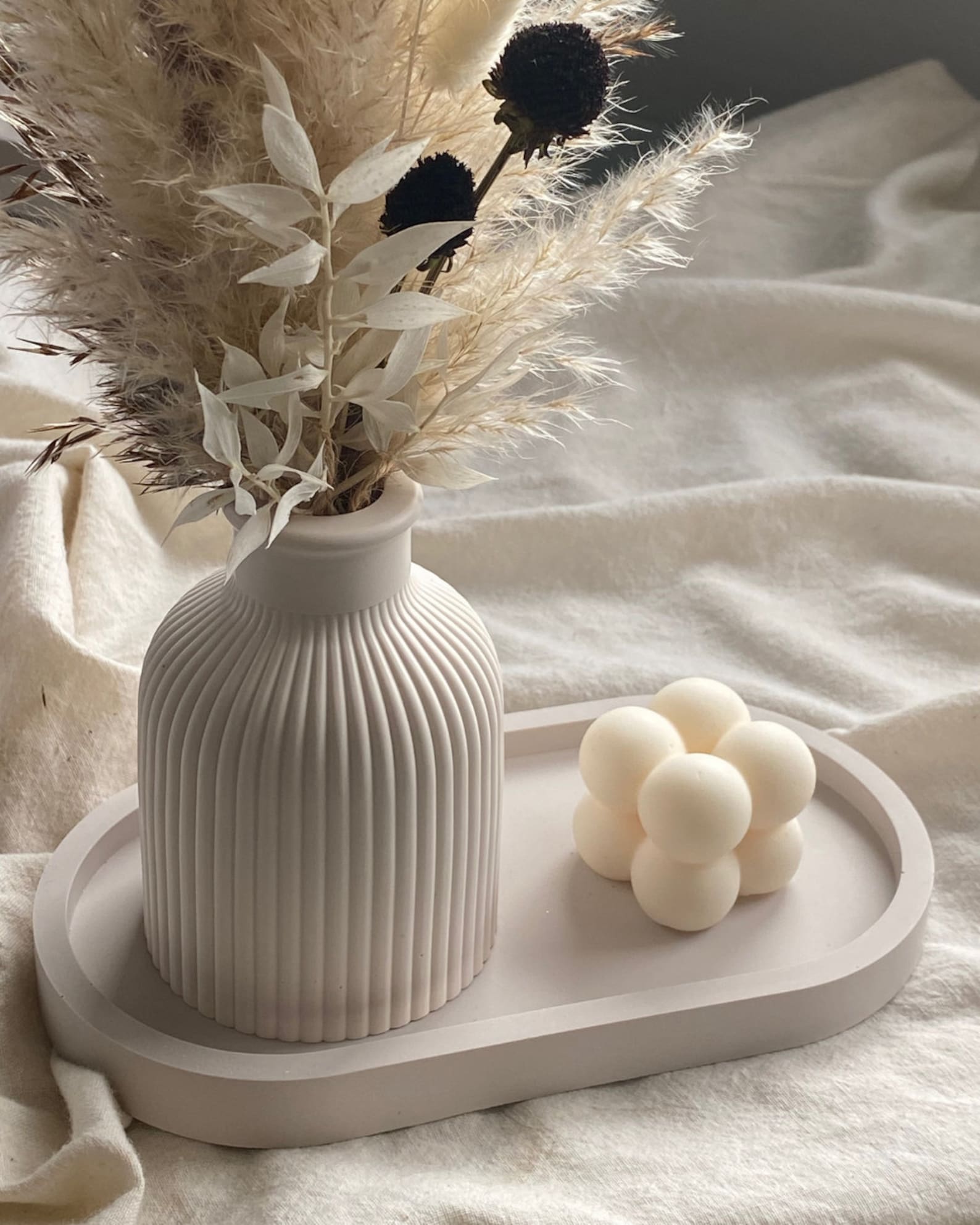 Oval Neutral Decorative Tray Concrete Trinket Tray - Etsy