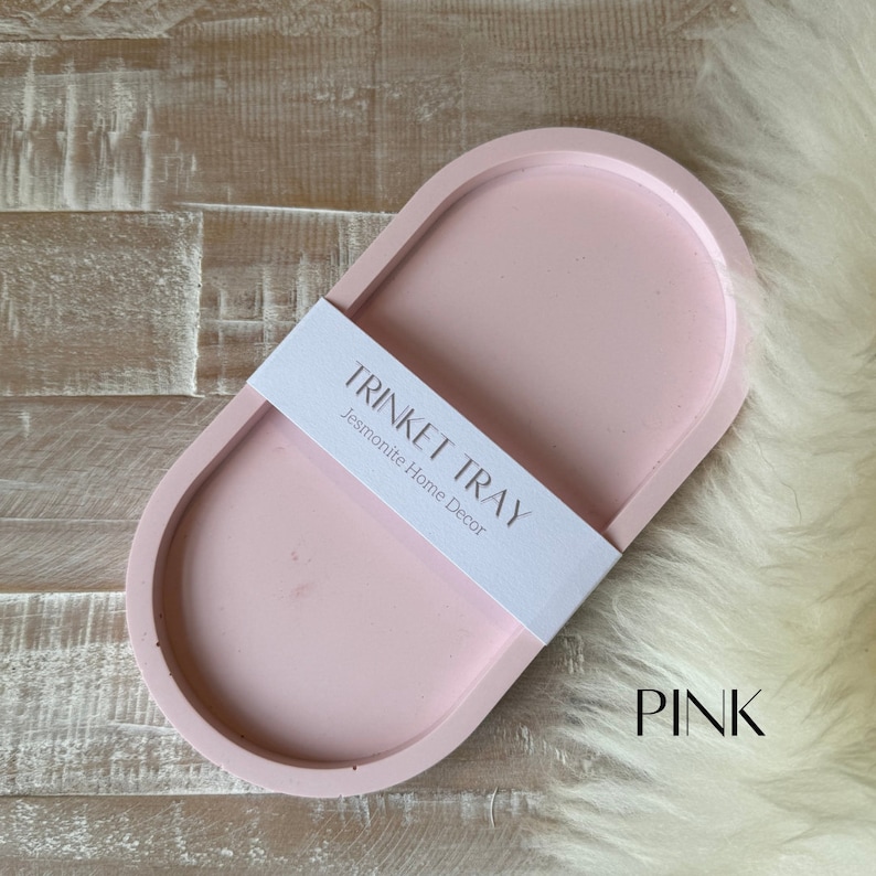 Oval Neutral Decorative Tray | Concrete | Trinket Tray | Bathroom Tray ...
