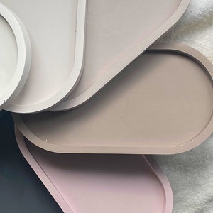 Oval Neutral Decorative Tray | Concrete | Trinket Tray | Bathroom Tray ...