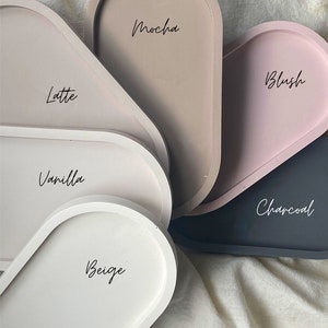 Oval Neutral Decorative Tray | Concrete | Trinket Tray | Bathroom Tray ...