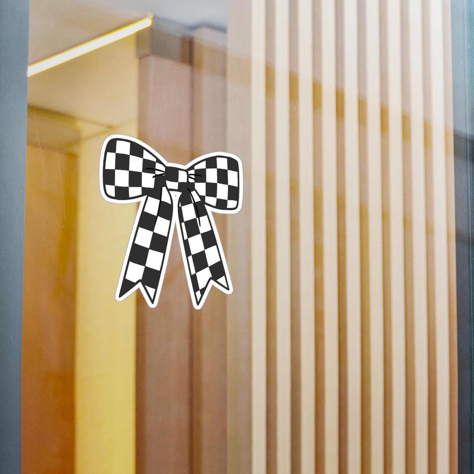 F1 Inspired Checkered Bow Vinyl Sticker | Formula 1 Fan Decal | Girly ...