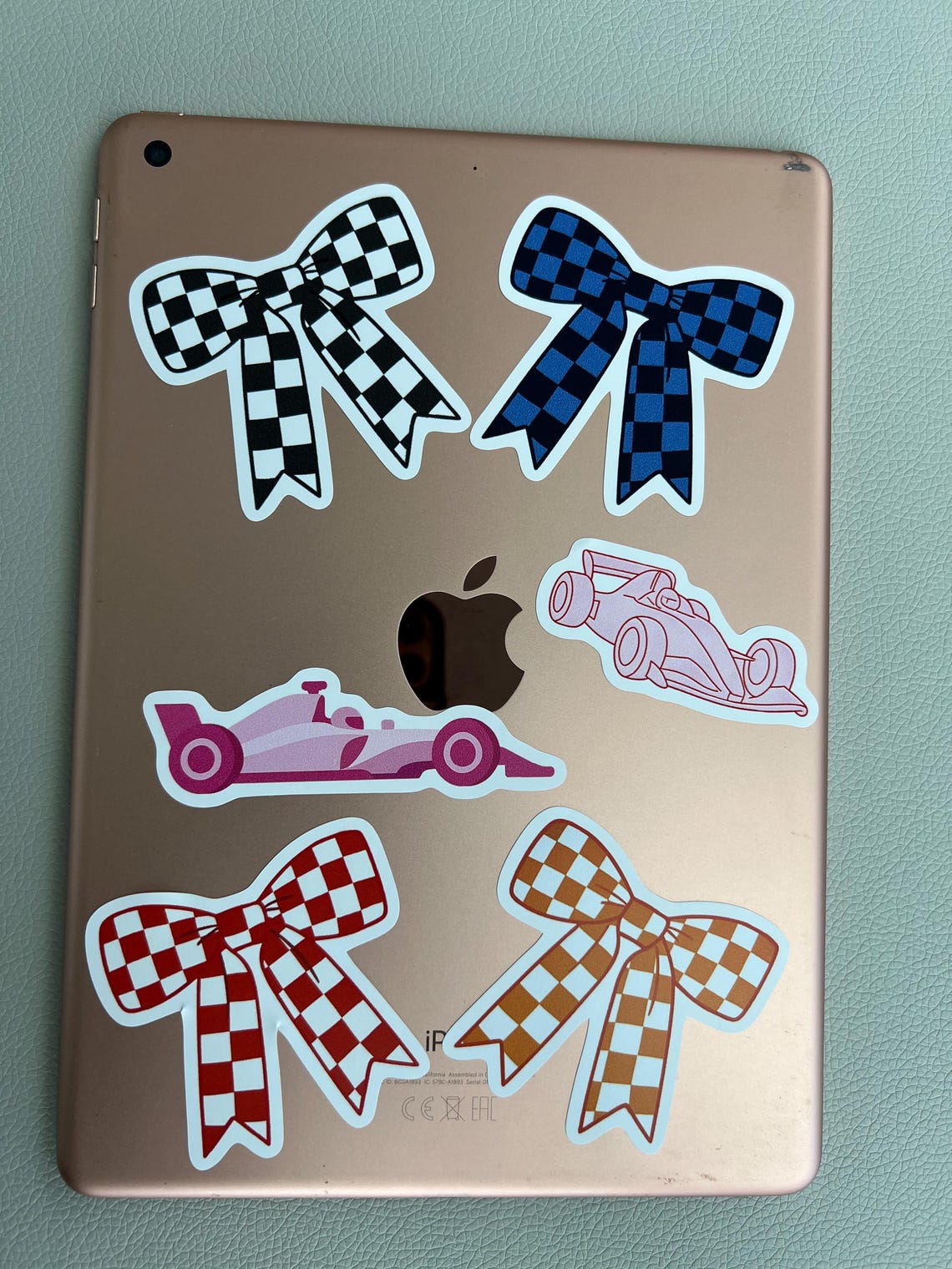 F1 Inspired Checkered Bow Vinyl Sticker | Formula 1 Fan Decal | Girly ...