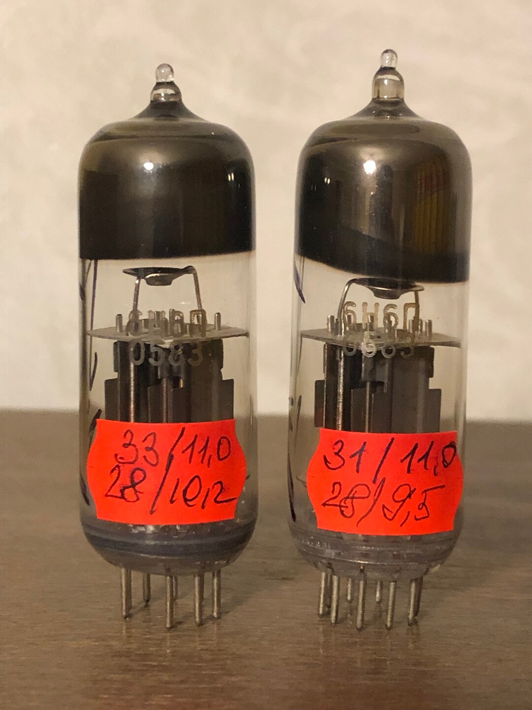 2x 6N6P (5687, ECC99, E182CC) USSR Double Triode (new, Nos, GOLD GRID ...