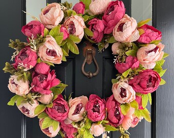 Pink Spring Wreath - Etsy