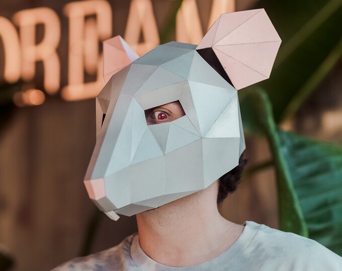 Mouse Mask, Rat Mask, Funny Mouse Mask, Paper Mache Mask, Halloween ...