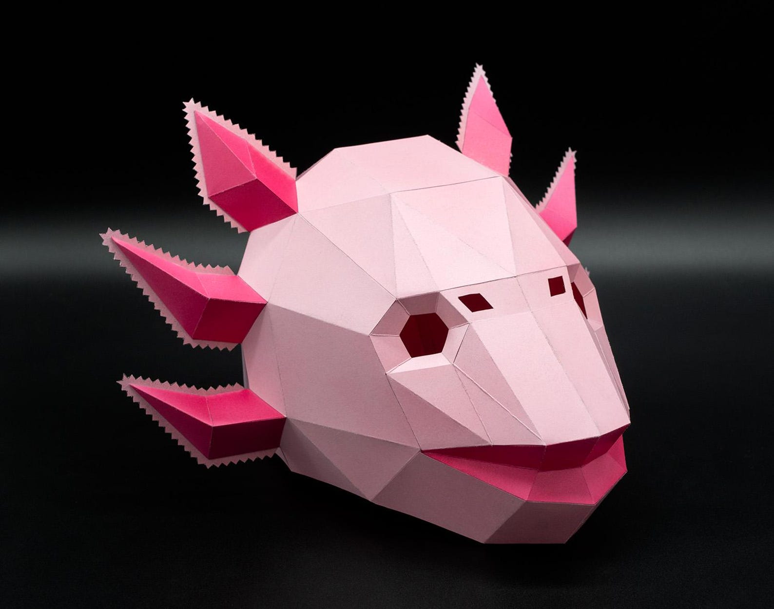 Axolotl Mask | DIY Paper Mask, Printable Template, Papercraft, 3D Mask ...